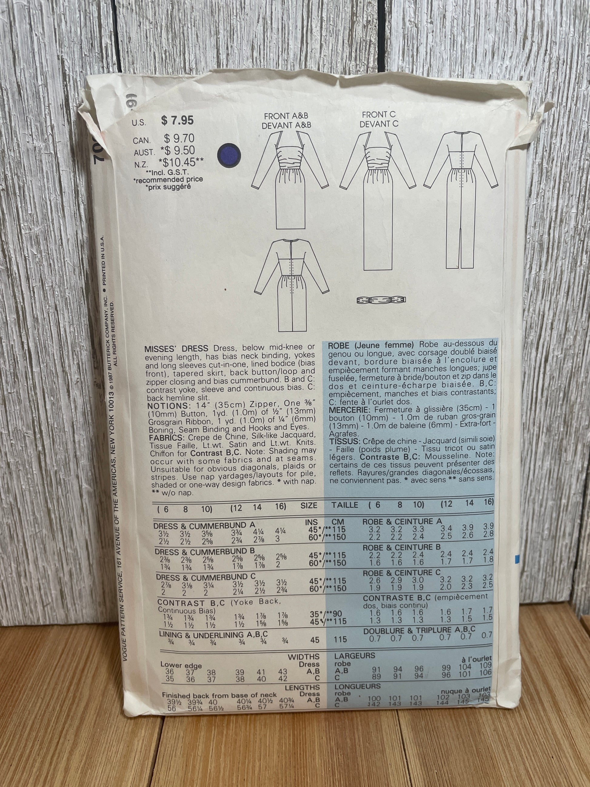 Vogue 7098 Sashed Waist Dress with Shrug Evening Gown Pattern Size 6-1 ...