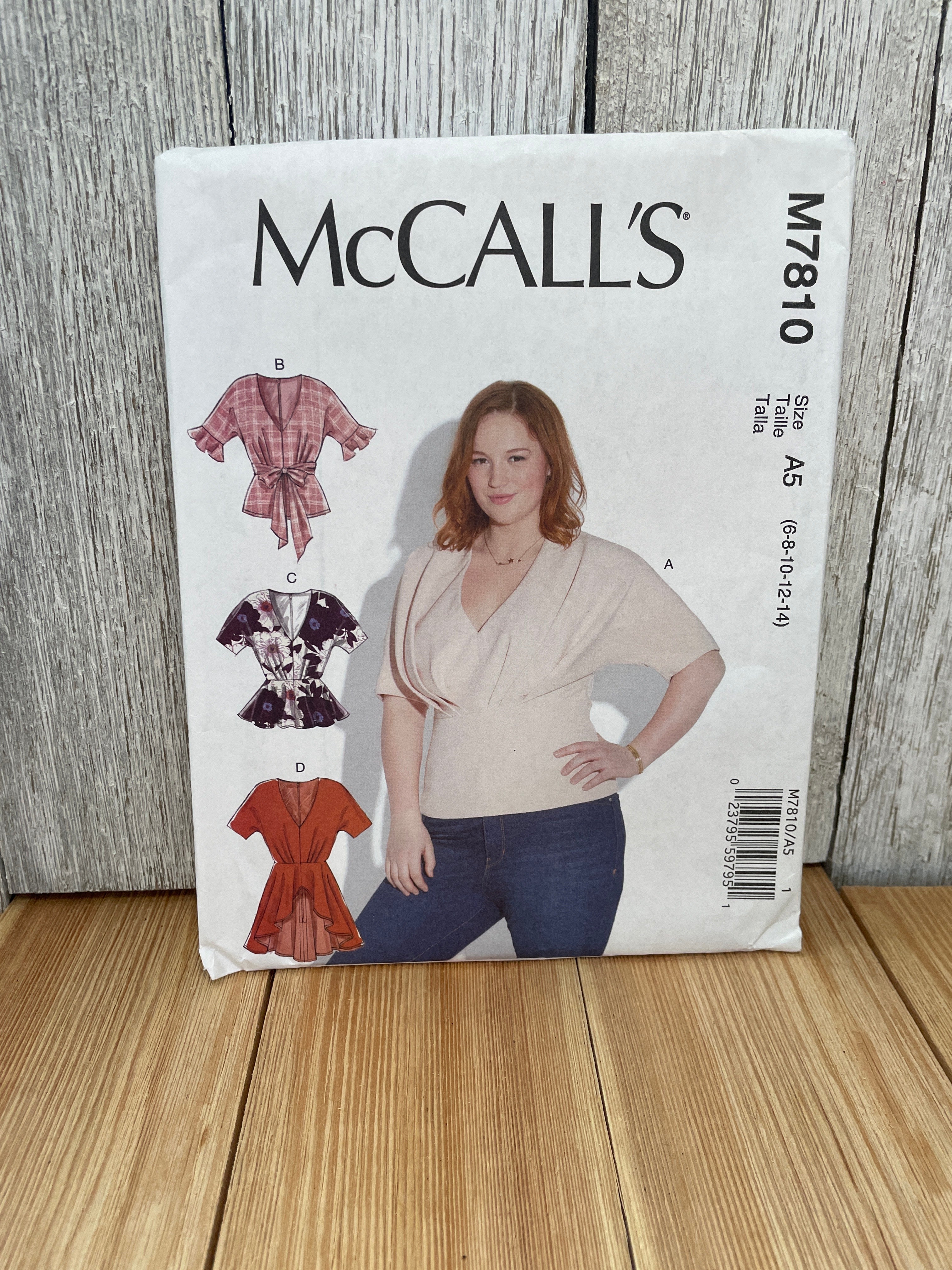 McCall's M7810 Misses High Low V Line Top Size 6-14 Uncut FF Sewing Pa ...