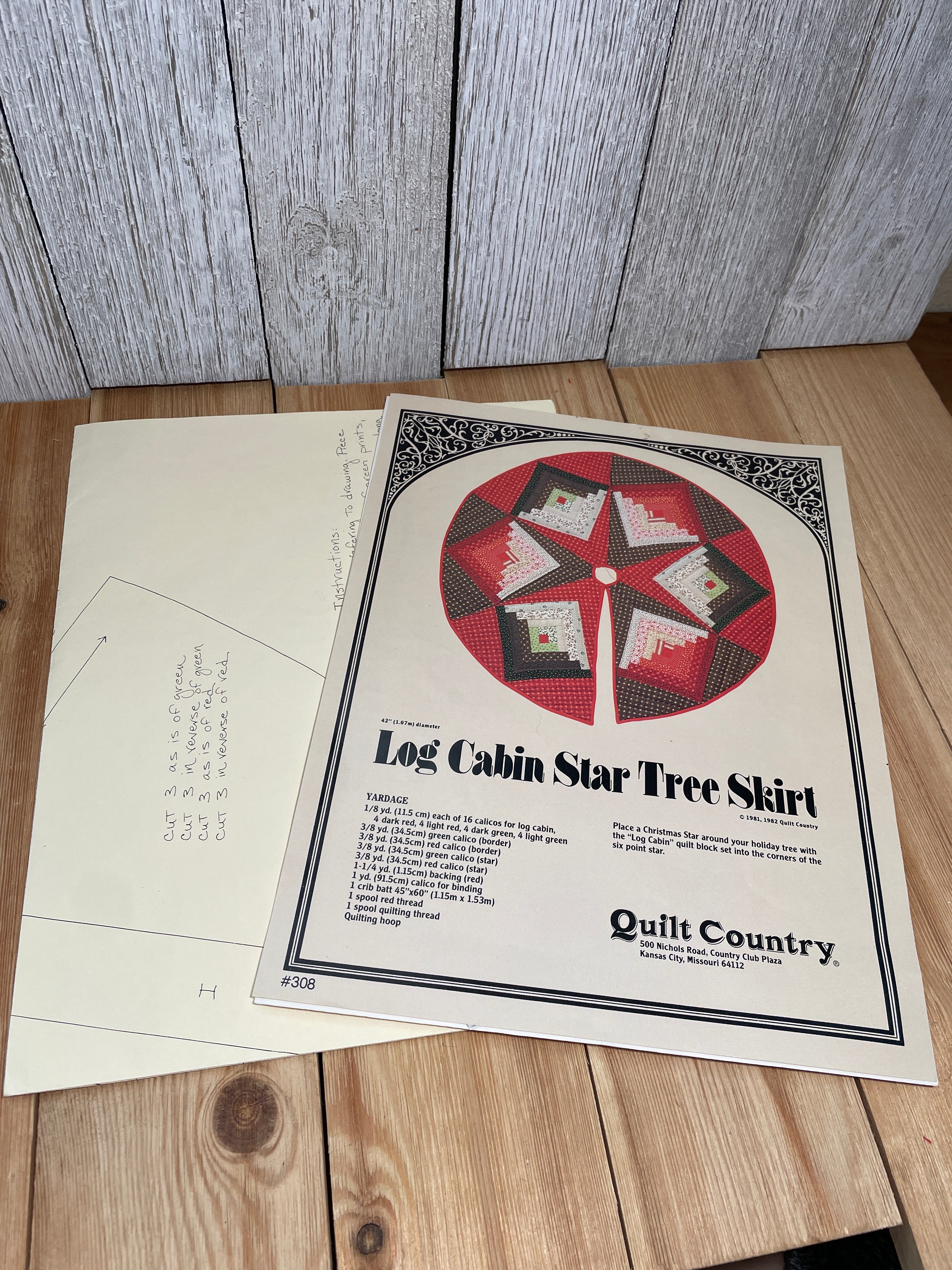 Log Cabin Star Tree Skirt Pattern Quilt Country 1981 Full Pattern Chri ...